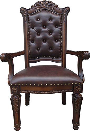 ACME Vendome Arm Chair, Cherry Finish, Set of 2