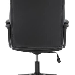 Serta Executive High Back Office Chair with Lumbar Support Ergonomic Upholstered Swivel Gaming Friendly Design, Bonded Leather, Black