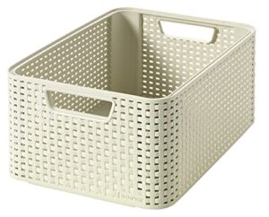 curver aspect rotin style 205845 rattan storage box medium second-generation polypropylene