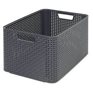 curver style 205852 storage box rattan-look size l second generation polypropylene