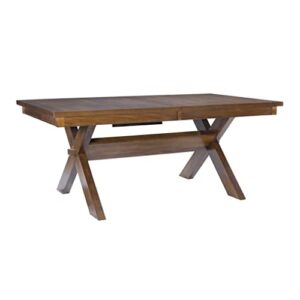 Powell Kraven Dining Table, Dark Hazelnut Finish