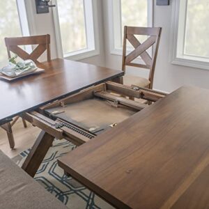 Powell Kraven Dining Table, Dark Hazelnut Finish