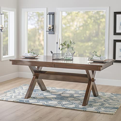 Powell Kraven Dining Table, Dark Hazelnut Finish