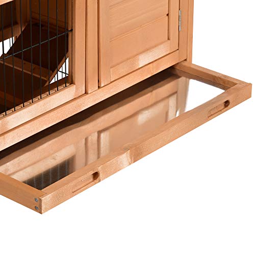 PawHut 53" Backyard Wooden Chicken Coop Rabbit Playpen Hutch Pet House Poultry Cage With Outdoor Run