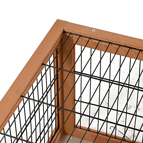 PawHut 53" Backyard Wooden Chicken Coop Rabbit Playpen Hutch Pet House Poultry Cage With Outdoor Run