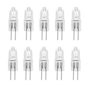 pack of 10 - 10 watt 6v jc g4 base halogen lamp 10w bi-pin light bulbs 6 volt jc laboratory optical microscope lab equipment scope camera flashlight clinic medical dentistry video lighting replacement