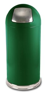 witt industries 15dtsgn push top standard receptacle, steel, 15 gal, spruce green