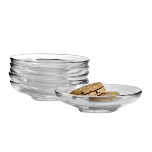 Pasabahce Premium Clear Glass Plate Saucers Set of 6, Safe in Microwave, Great for Servicing Cookies, Snacks, Fruits, Coffee, and Tea Cups, Housewarming Idea