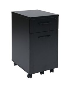 pro-line ii/osp designs prd3085-blk prado mobile file in with hidden drawer and castors, black