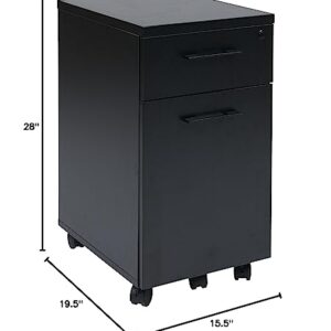 Pro-Line II/OSP Designs PRD3085-BLK Prado Mobile File in with Hidden Drawer and Castors, Black