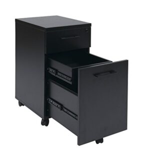 Pro-Line II/OSP Designs PRD3085-BLK Prado Mobile File in with Hidden Drawer and Castors, Black