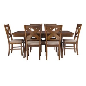 powell 7 piece wooden kraven dining set