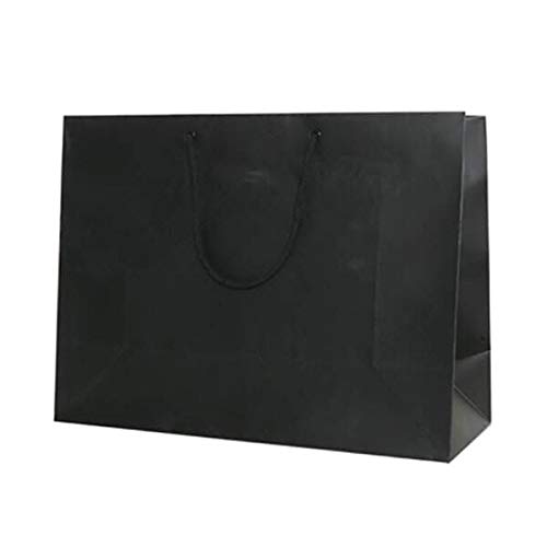 JAM Paper Gift Bags with Rope Handles - Large Horizontal - 16 x 12 x 6 - Black Matte - Sold Individually