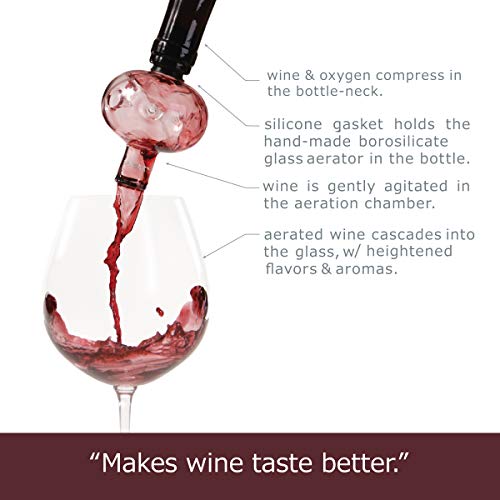 Soireehome - In Bottle Wine Aerator - For Red Wine, White Wine, And Rose Wine! - Made Of Glass, Makes Your Wine Taste Better