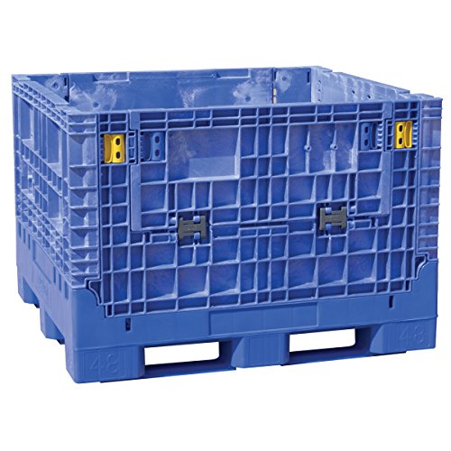 Buckhorn BN4845342023000 Extra Heavy-Duty Collapsible Bulk Box Storage Bin and Shipping Container, (48-Inch x 45-Inch x 34-Inch), Blue