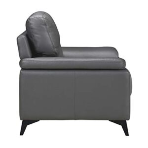 Homelegance 67" Leather Loveseat, Dark Gray