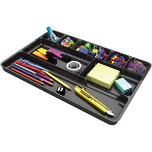 deflecto 38104 sustainable office desktop organizer, 1" x 14" x 9", black