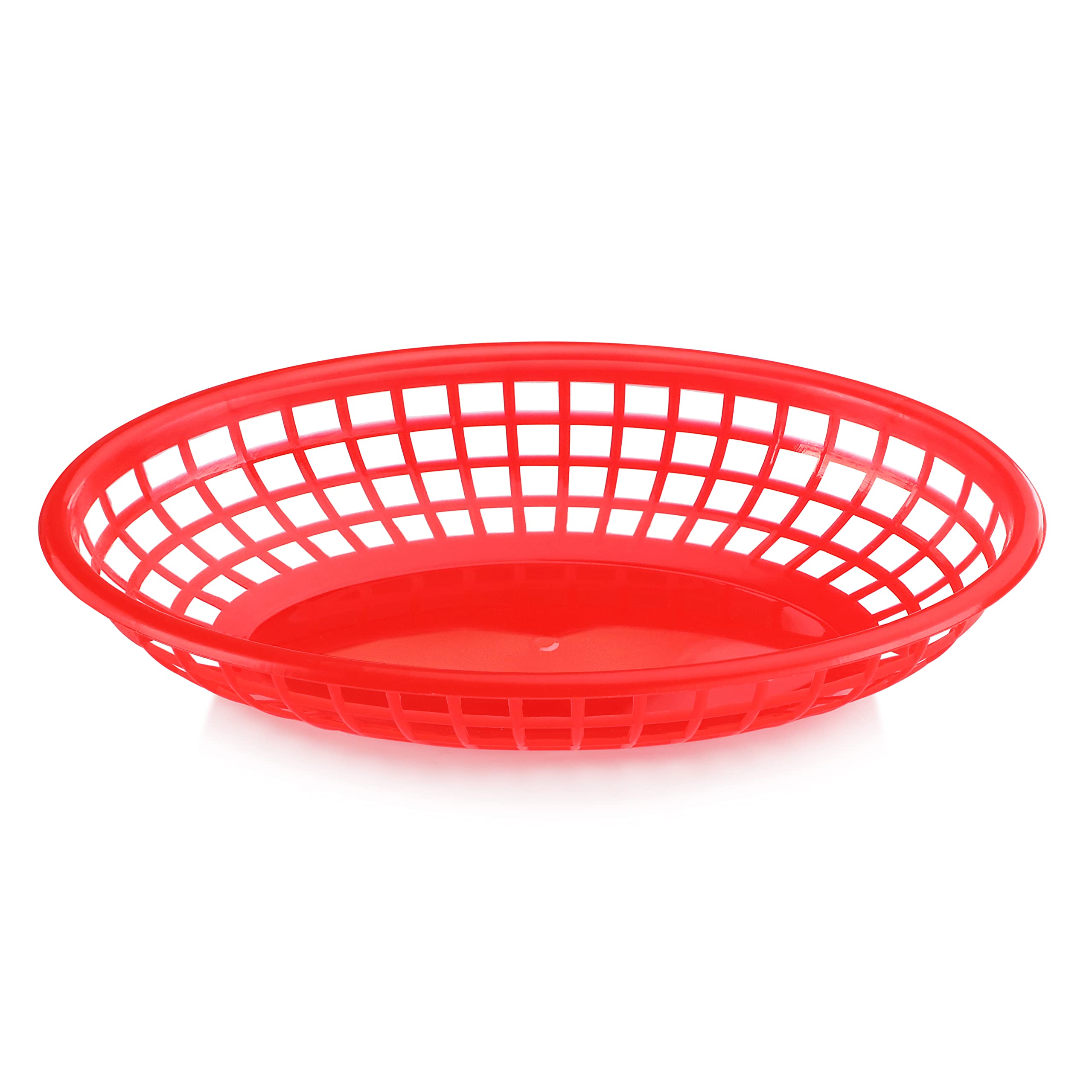 New Star Foodservice 44164 Fast Food Baskets, 9 1/4-Inch x 6-Inch Oval, Set of 12, Red