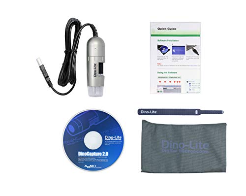 Dino-Lite USB Digital Microscope AM3111-0.3MP, 10x - 50x, 230x Optical Magnification, 8 LEDs