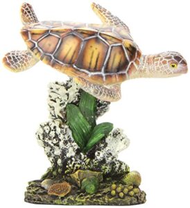 penn-plax (rr1104 swimming sea turtle aquarium decoration, small