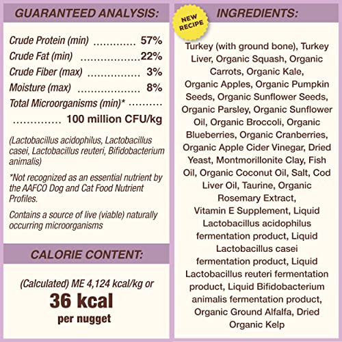 Primal Freeze Dried Cat Food Nuggets Turkey, Complete & Balanced Scoop & Serve Healthy Grain Free Raw Cat Food, Crafted in The USA (14 oz)