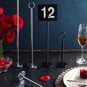 New Star Foodservice 23145 Double Side Plastic Table Numbers, 1 to 25, 4" x 4", Light Grey on Black