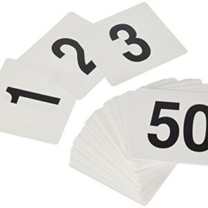 New Star Foodservice 23176 1 to 50-Double Side Plastic Table Numbers, 4 by 4 Black on, White