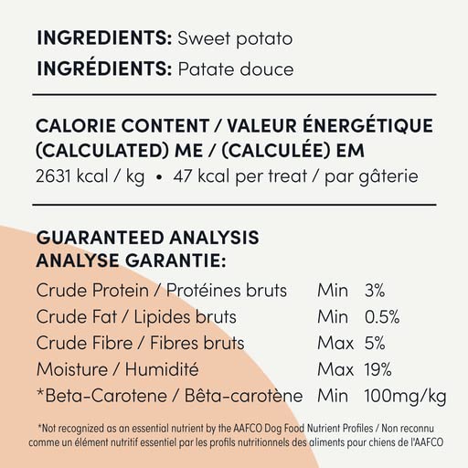 Crumps Naturals Sweet Potato Chews 612g/21.6oz(Product Packaging May Vary)