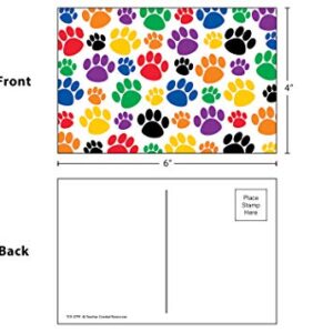 Teacher Created Resources Colorful Paw Prints Postcard (4799), Multi