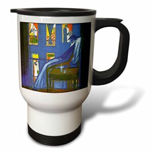 3drose " painting salvador dali voyeur surrealism" travel mug, 14 oz, multicolor