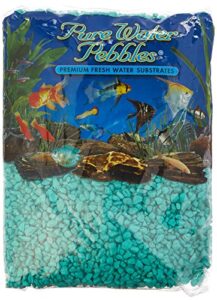 pure water pebbles aquarium gravel, 5-pound, turquoise