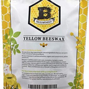 Beesworks Beeswax Pellets, Yellow, 1lb-Cosmetic Grade-Triple Filtered Beeswax (1)