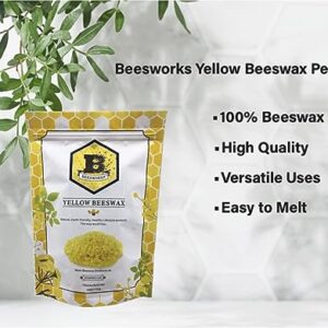 Beesworks Beeswax Pellets, Yellow, 1lb-Cosmetic Grade-Triple Filtered Beeswax (1)