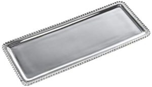 mariposa beaded long tray, one size, silver