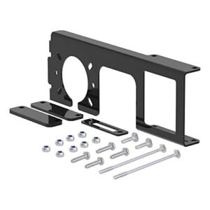 curt 58000 easy-mount vehicle trailer wiring connector mounting bracket for 2-inch receiver, 4 or 5-way flat, 6 or 7-way round, gloss black powder coat