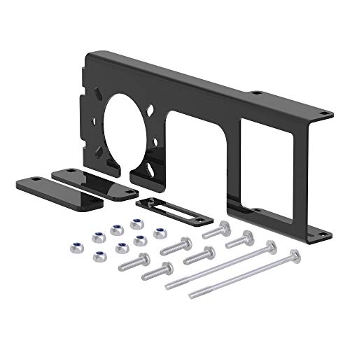 CURT 58000 Easy-Mount Vehicle Trailer Wiring Connector Mounting Bracket for 2-Inch Receiver, 4 or 5-Way Flat, 6 or 7-Way Round, GLOSS BLACK POWDER COAT