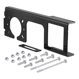 CURT 58000 Easy-Mount Vehicle Trailer Wiring Connector Mounting Bracket for 2-Inch Receiver, 4 or 5-Way Flat, 6 or 7-Way Round, GLOSS BLACK POWDER COAT