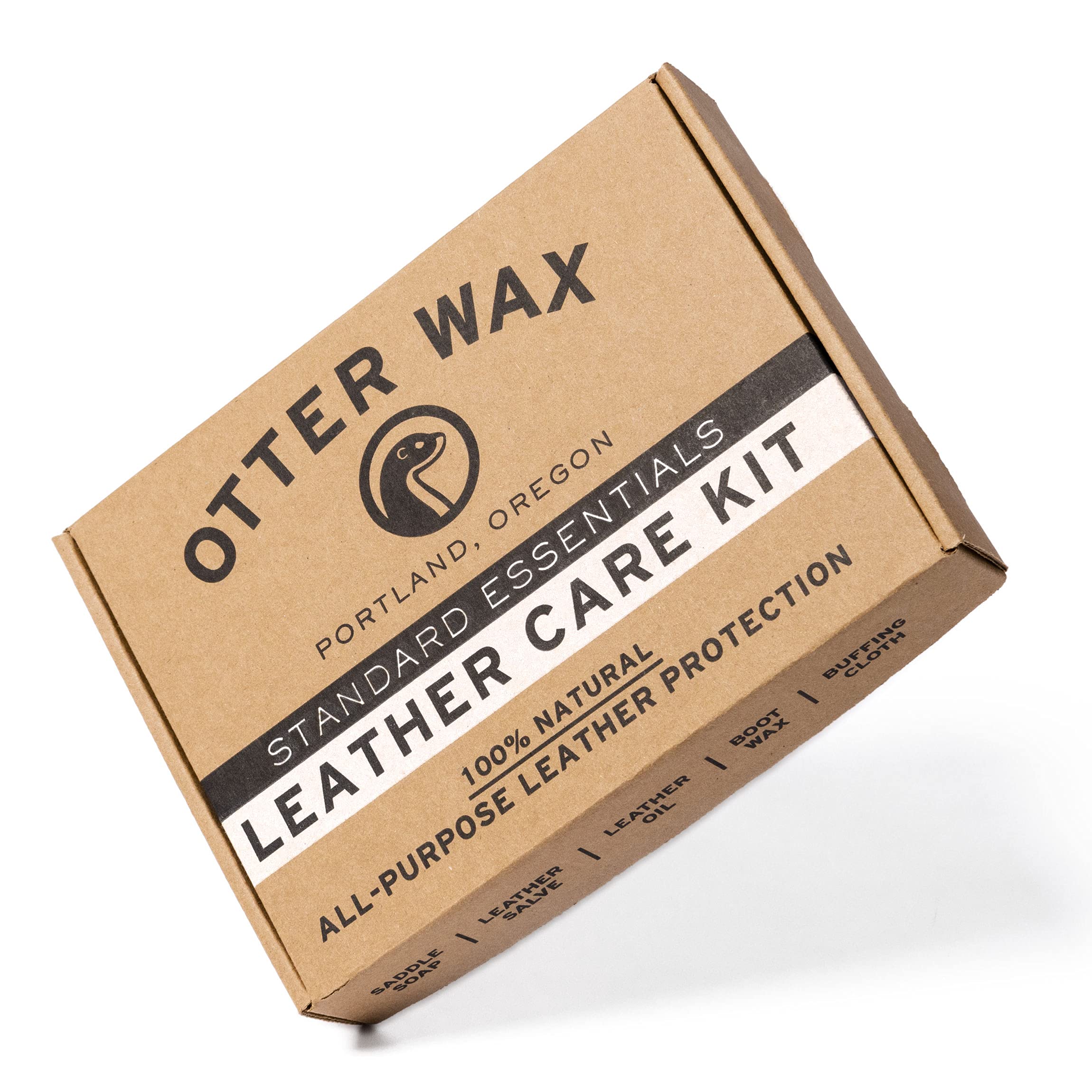 Otter Wax Leather Care Kit | 100% All-Natural Leather Care Products | Made in The USA | Includes Saddle Soap & Leather Salve | Color Safe | Ideal for Shoes, Boots, Jackets, Car Interiors