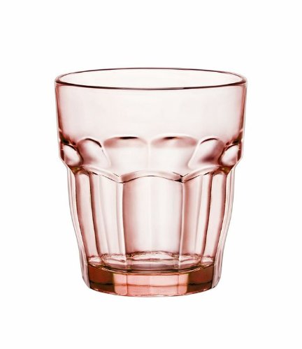 Bormioli Rocco Rock Bar Lounge Rocks Glasses, Peach, Set of 6 9.25 oz