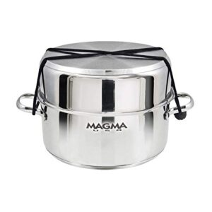 MAGMA Products, A10-362-IND 7 Piece Induction Cook-Top Gourmet Nesting Stainless Steel Cookware Set, Black