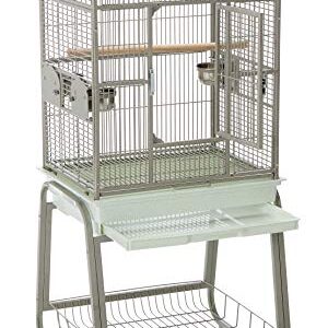 A&E Cage 782217 Platinum Open Victorian Top with Plastic Base Bird Cage, 22" x 17"