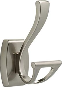 delta dansant towel hook, robe hook satin nickel towel holder for bathroom, bathroom accessories, 135241 2.4 x 2.9 x 4.8 inches