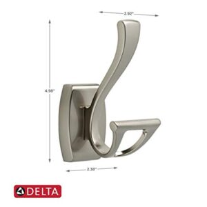 DELTA Dansant Towel Hook, Robe Hook Satin Nickel Towel Holder for Bathroom, Bathroom Accessories, 135241 2.4 x 2.9 x 4.8 Inches