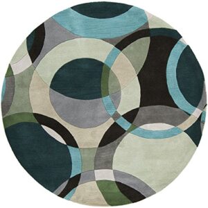 surya forum fm-7157 contemporary area rug, 9-feet 9-inch round