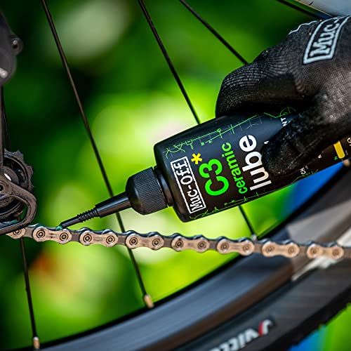 Muc Off C3 Ceramic Dry Chain Lube, 120 Milliliters - Premium Bike Chain Lubricant with UV Tracer Dye - Formulated for Dry and Dusty Weather Conditions