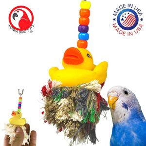 Bonka Bird Toys 1125 Ducky Plucker Small Bird Toy Parrot Cage Toys Cages Cockatiel Lovebird Parakeet Conure