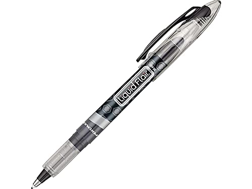 Liquid Flair Porous Point Stick Pen, Black Ink, Medium, Dozen