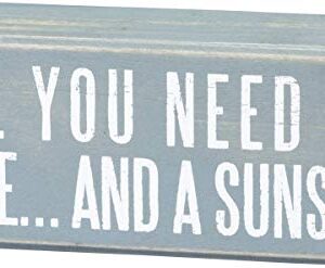 Primitives by Kathy 19111 Beach-Inspired Blue Box Sign, 6 by 2.5-Inch, and a sunset