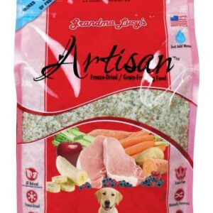 Grandma Lucy's Artisan Dog Food, Grain Free and Freeze-Dried - Artisan Pork, 3Lb Bag