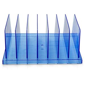 Officemate Blue Glacier Standard Sorter, 7 Compartments, Transparent Blue (23214)